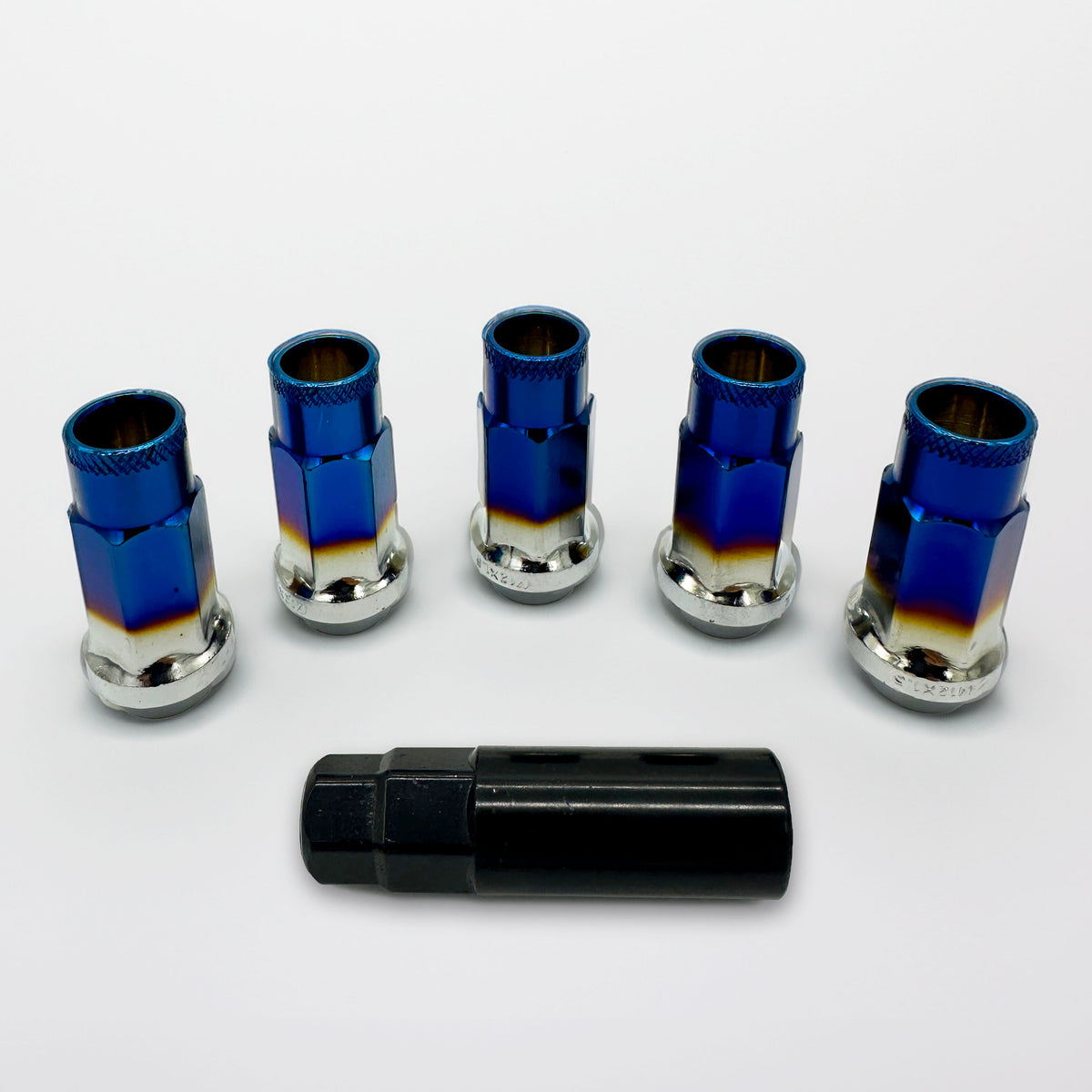'Burnt Titanium' Open Ended Steel Wheel Nuts | Two Step Garage